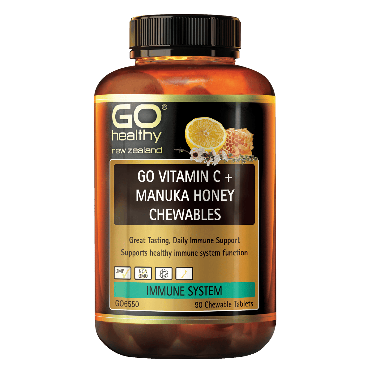 GO Vitamin C + Manuka Honey Chewables | Lemon — healthy.co.nz